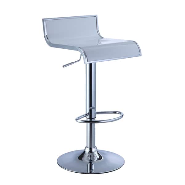 Powell White/ Chrome Adjustable Bar Stool - Bed Bath & Beyond - 7472044