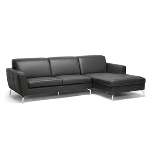 Donovan Grey Leather Modern Sectional Sofa - Bed Bath & Beyond - 7472213