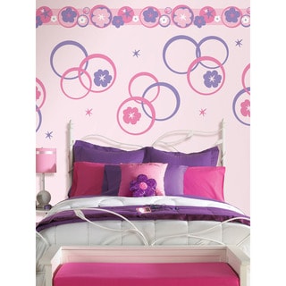 Wall Pops Hooplah Pink and Purple Concentric Dots and Strip Wall Decals ...