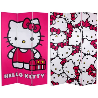 Six-Foot High Double Sided 'Hello Kitty' Pink Canvas Room Divider - Bed ...