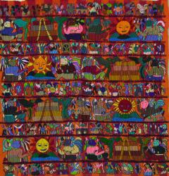 Cotton Hand-embroidered Orange Mayan Tapestry (Guatemala) - Bed Bath ...