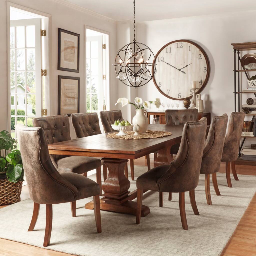 Atelier Traditional French Burnished Brown Pedestal Dining Set by ...