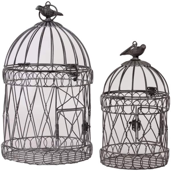 Urban Trends Collection Round Metal Bird Cages (Set of 2) - Bed Bath ...