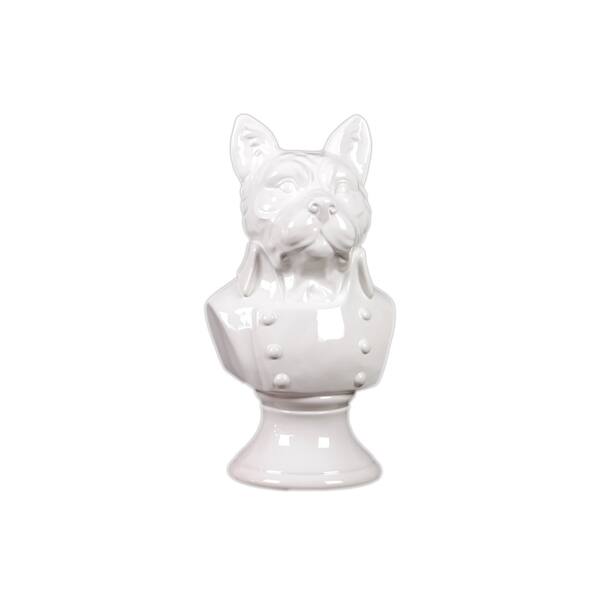 Urban Trends Collection Antique White Ceramic Dog Bust - Bed Bath ...