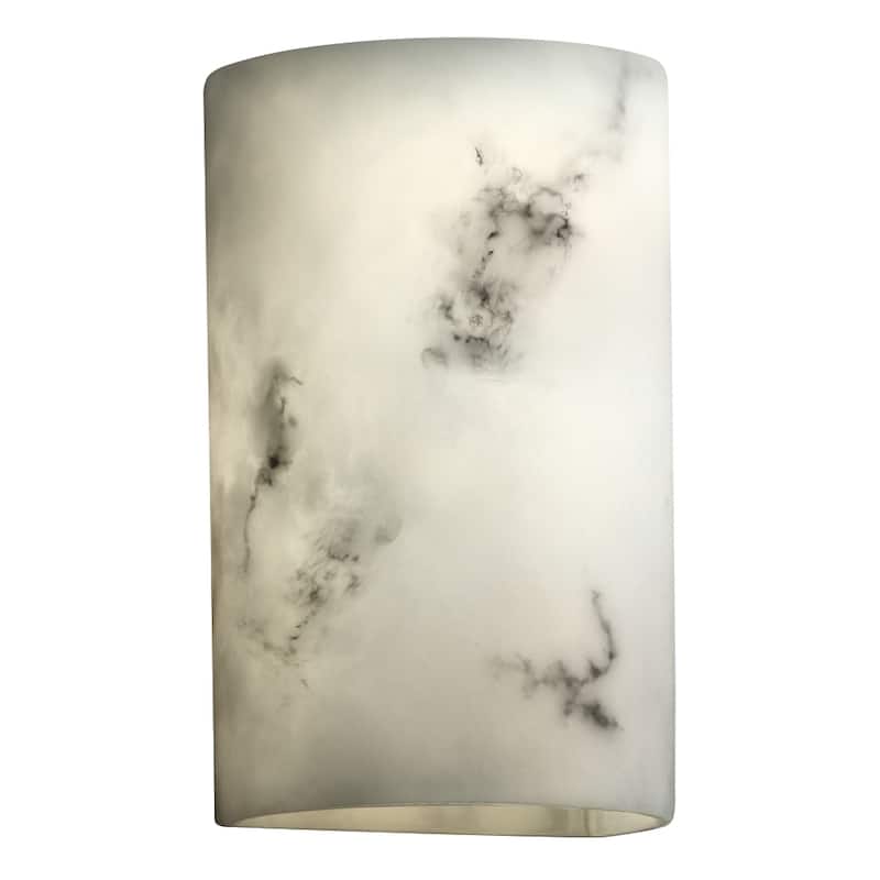Porch & Den Hornecker Faux Alabaster Shade 2-light Small Cylinder Wall ...