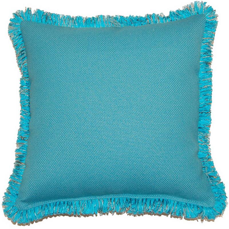 Princeton Blue 17-inch Fringed Pillows (Set of 2) - Overstock - 7559446
