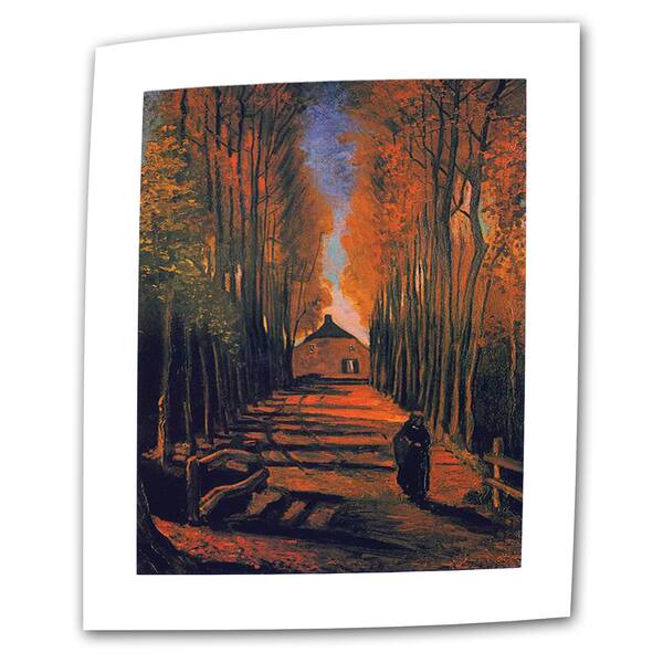 Vincent van Gogh 'Avenue of Poplars in Autumn' Flat Canvas Art - Multi ...
