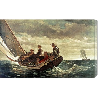 Global Gallery Winslow Homer 'Breezing Up' Stretched Canvas Art - Brown ...