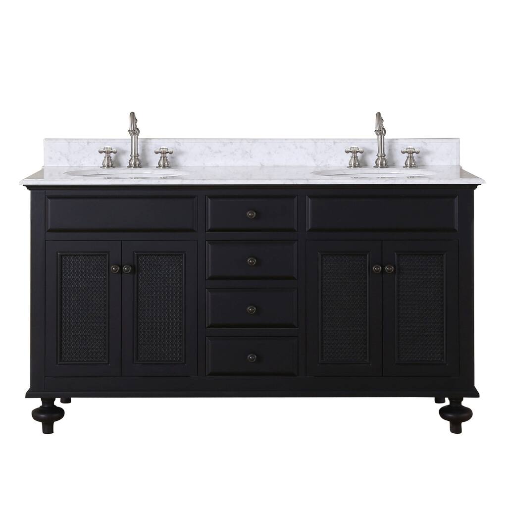 Water Creation London 60-inch Dark Espresso Double Sink Bathroom Vanity ...