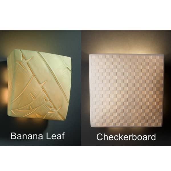 Justice Design 1-light Square Translucent Porcelain Wall Sconce - Bed ...