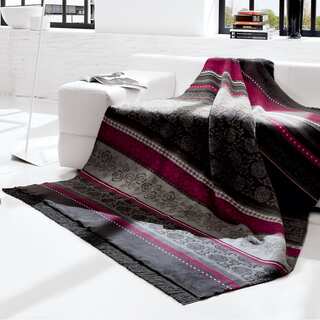 Bocasa Purple Floral Woven Throw Blanket - Bed Bath & Beyond - 7579752
