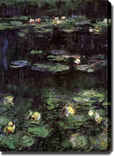 Claude Monet 'Water Lilies, Green Reflection' Oil on Canvas Art - Green ...