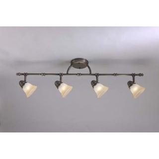 Transitional Antique Brass 4-light Rail/ Semi-flush Fixture - Bed Bath ...