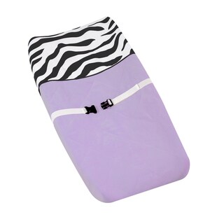 Sweet JoJo Designs Purple Funky Zebra Changing Pad Cover - Bed Bath ...