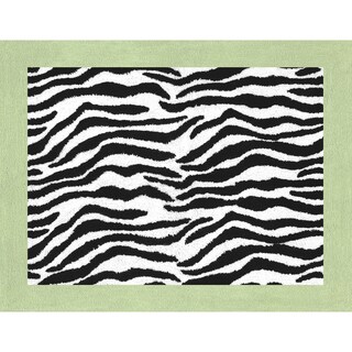 Sweet JoJo Designs Lime Funky Zebra Accent Floor Rug - 2'6 x 3' - Bed ...