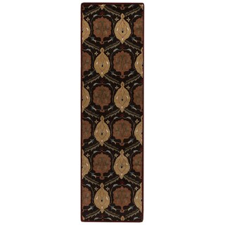 Hand-tufted Audi Espresso Wool Rug (3' x 12') - Bed Bath & Beyond - 7619685