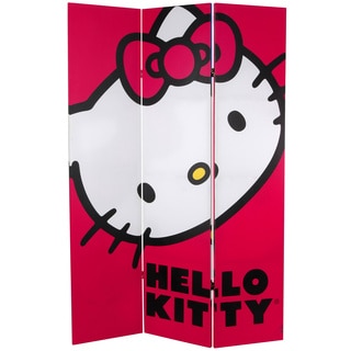 6-Foot Tall Double Sided Hello Kitty Classic Canvas Room Divider - Bed ...