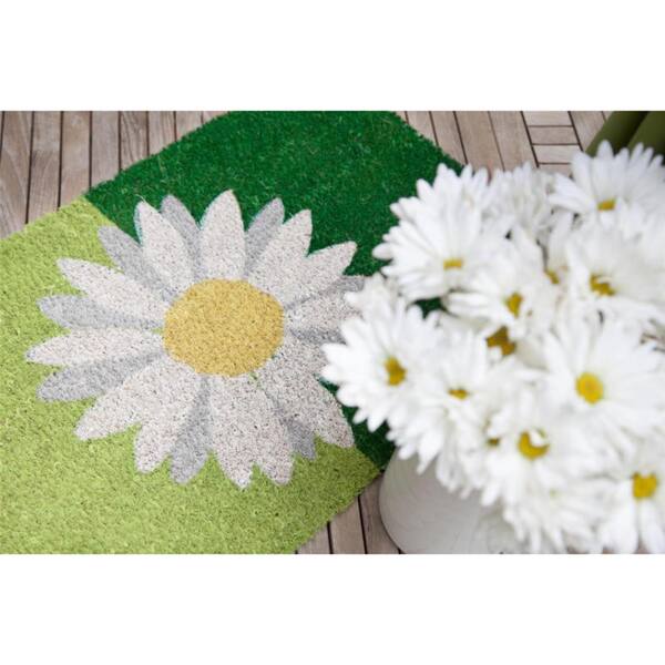 Entryways One Daisy on Green Coir Doormat - Bed Bath & Beyond - 7632272