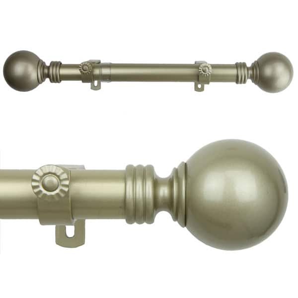 InStyleDesign Gold Sphere Adjustable Curtain Rod Set - On Sale - Bed ...