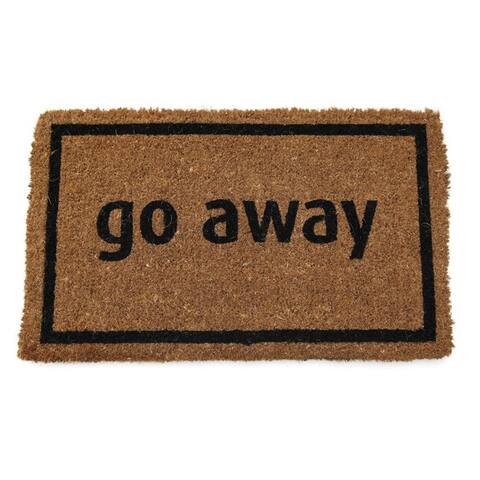 Entryways Black Coir 17x28-inch 'Go Away' Door Mat - 17 x 28 ...