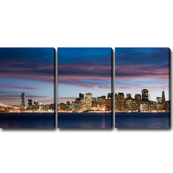 'A Night in San Francisco' Canvas Art (Set of 3) - Overstock - 7660101