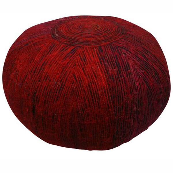 nuLOOM Ethnic Chic Red Sari Silk Pouf - Bed Bath & Beyond - 7662434