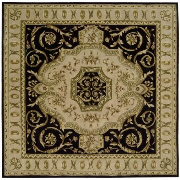 Shop Nourison Hand Tufted Versailles Palace Black Floral Rug 8 X 8