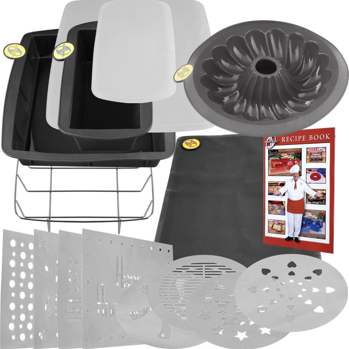 Smartware Grey 16-piece Basic Silicone Bakeware Set - Free Shipping On ...