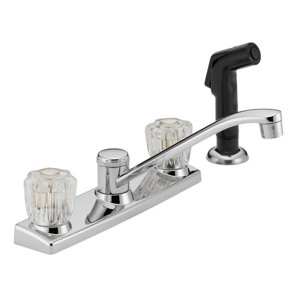 Delta Faucets Peerless 2-handle Centerset Chrome Kitchen Faucet with ...