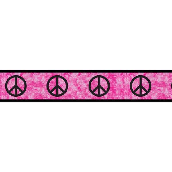 Sweet JoJo Designs Pink Groovy Peace Sign Wall Border - Bed Bath ...