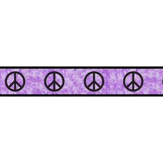 Sweet JoJo Designs Purple Groovy Peace Sign Wall Border - Bed Bath ...