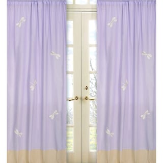 Sweet Jojo Designs Purple, Yellow and White 84-inch Window Treatment ...