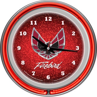Pontiac Firebird Chrome/ Red Neon Ring Clock - Bed Bath & Beyond - 7709326