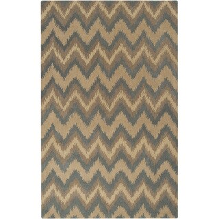 Hand-tufted Muted Chevron Beige Wool Rug (8' x 11') - Bed Bath & Beyond ...