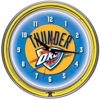 Oklahoma City Thunder NBA Chrome Double Neon Clock - Bed Bath & Beyond ...