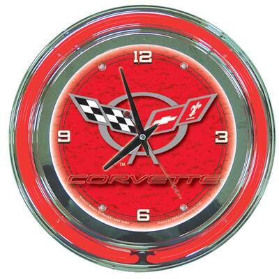 Corvette C5 Red Neon Clock - Overstock - 7712090