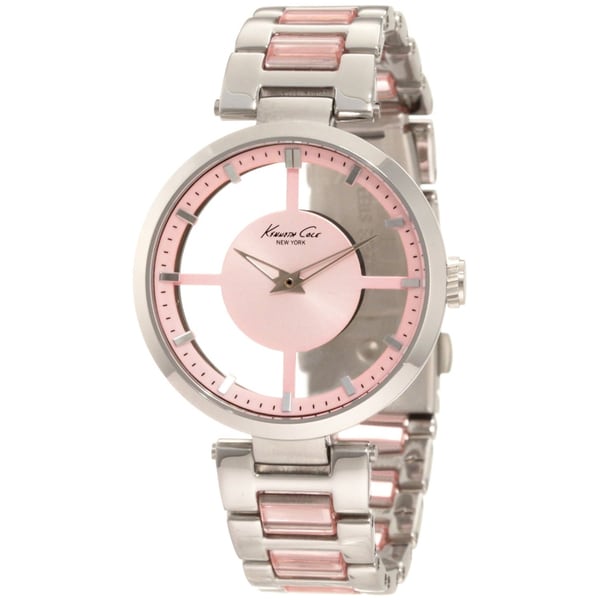 Kenneth Cole Women's Transparency Pink Dial and Steel Quartz Watch ...