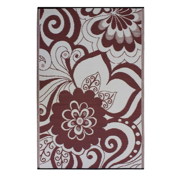 Prater Mills Indoor/ Outdoor Reversible Cranberry Red/ Cream Rug - Bed ...