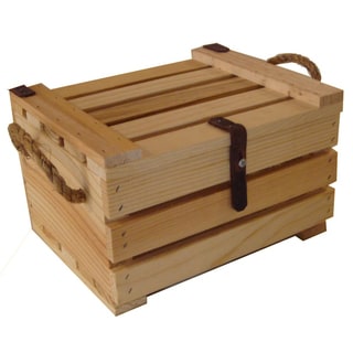 Small Wooden Covered Crate - Bed Bath & Beyond - 7726282