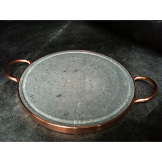 14-Inch Round Soapstone Grill With Copper Handles (Brazil) - Bed Bath ...