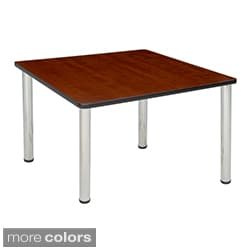 36-inch Square Table with Chrome Post Legs - Bed Bath & Beyond - 7754039