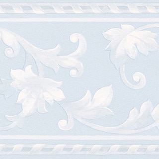 Light Blue Scroll Border Wallpaper - Bed Bath & Beyond - 7785059
