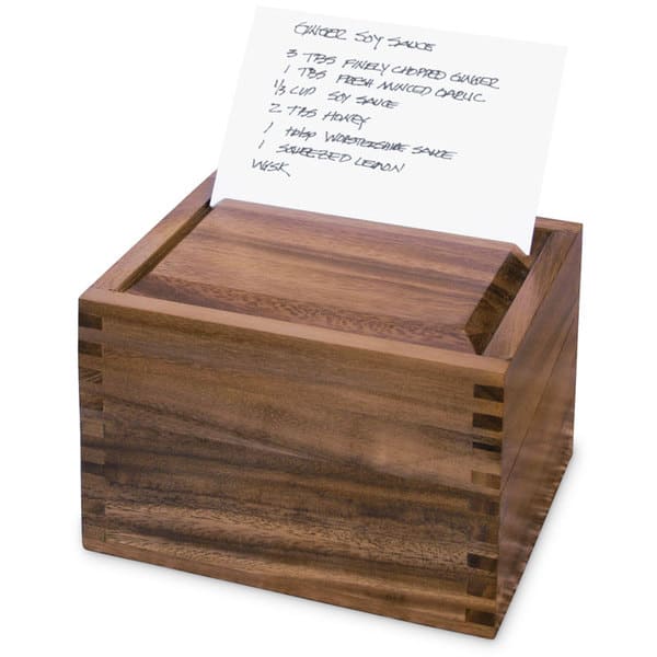Ironwood Gourmet Acacia Wood Secret Recipe Box - Bed Bath & Beyond ...
