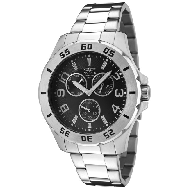 Invicta Men's 'Invicta II' Black Dial Stainless Steel Watch - Free ...