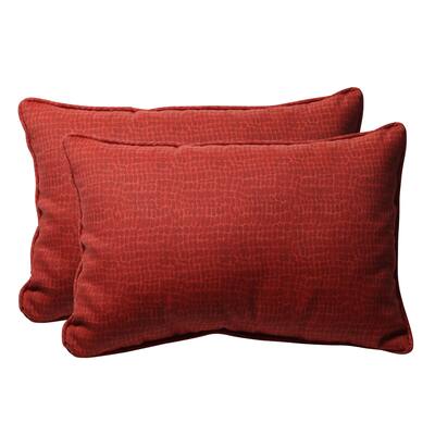 Decorative Red Animal Print Rectangle Outdoor Toss Pillows (Set of 2 ...