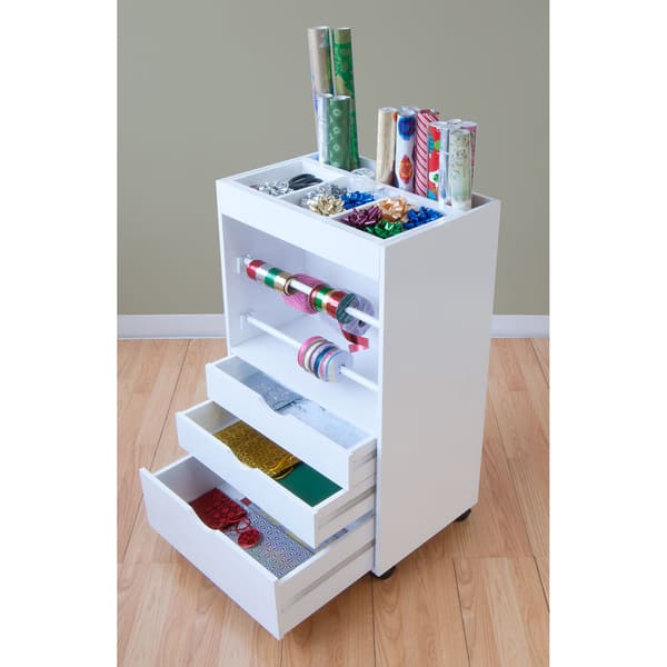 Studio Designs White Crafts and Hobby Wrapping Paper Cart - Bed Bath ...