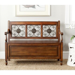 SAFAVIEH Erica Dark Brown Storage Bench - Bed Bath & Beyond - 7827733