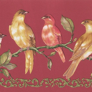 Brewster 'Red Birds' Border Wallpaper (15 feet) - Bed Bath & Beyond ...