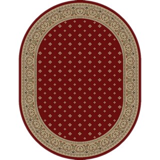 Well Woven Dallas Transitional Border Red Oval Area Rug - 5'3 x 6'10 ...