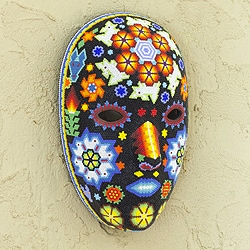 Handmade Beadwork 'Peyote Blossom' Huichol Mask (Mexico) - Bed Bath ...